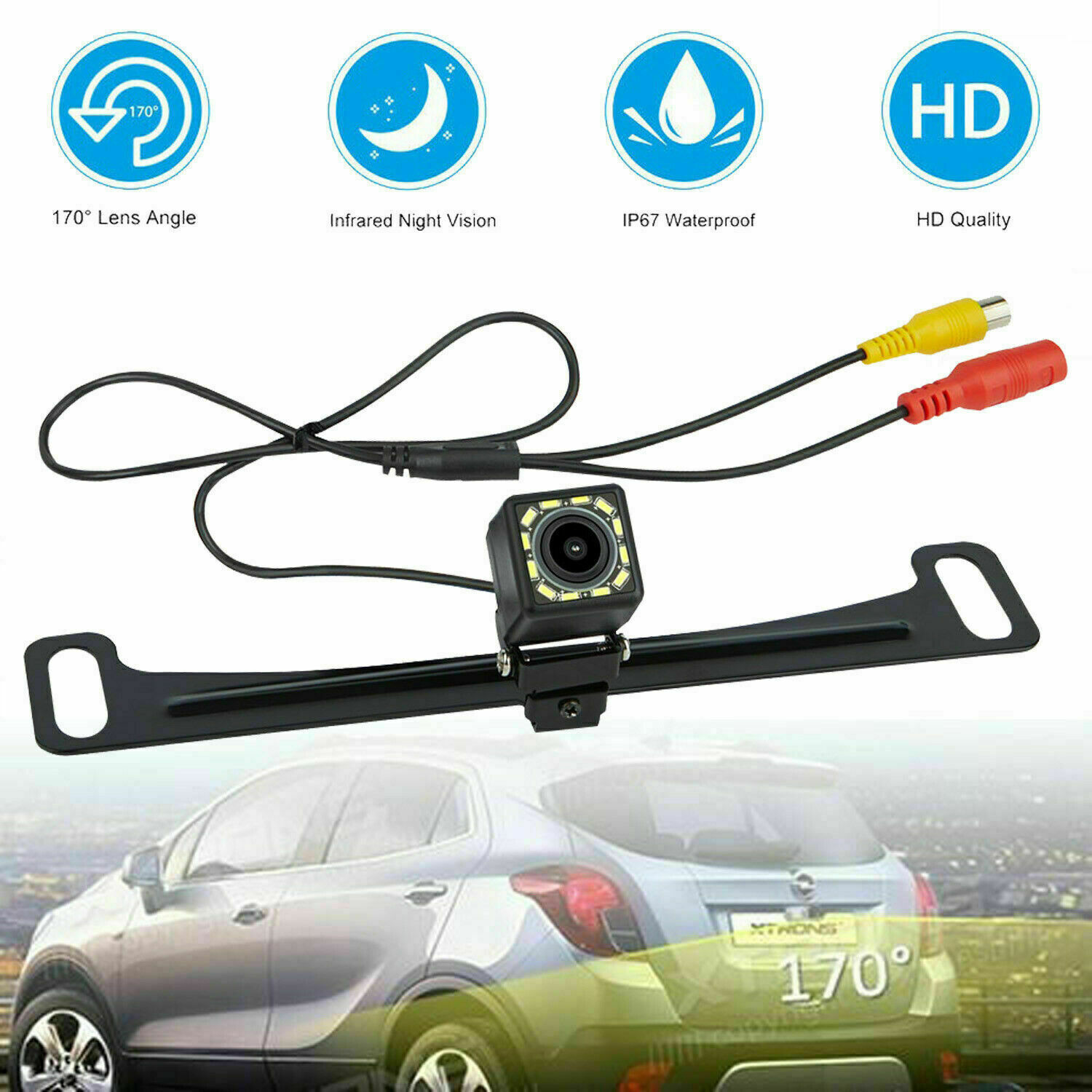 170° HD Night Vision Car AUTO Rear View Reverse Backup Parking Camera ...
