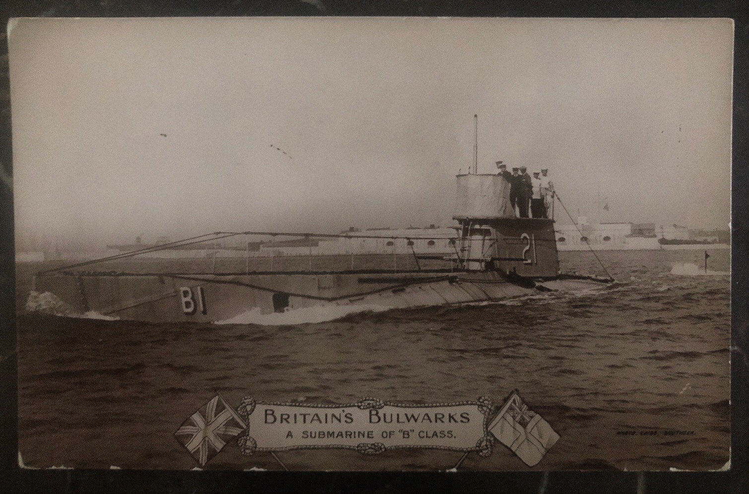 Mint WW 1 Great Britain Navy RPPC Real Postcard Bulwarks Submarine B ...