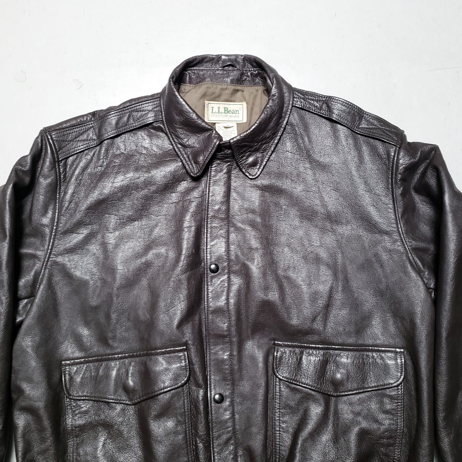 Vtg LL BEAN WW2 A-2 Flying Tiger Jacket GOATSKIN Leather Bomber Sz XL ...