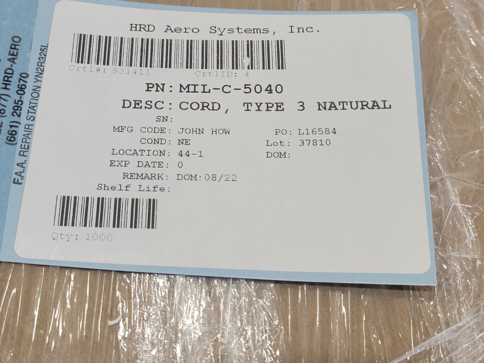 Paracord Type III MIL-C-5040 Natural/White Mil Spec 3000Ft | eBay