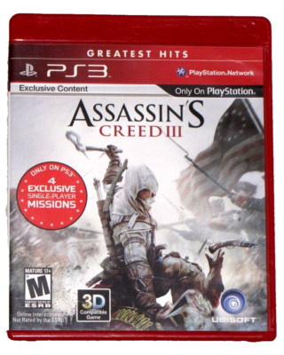 Assassins Creed III Playstation 3 PS3 Greatest Hits 2012 8888347378| eBay