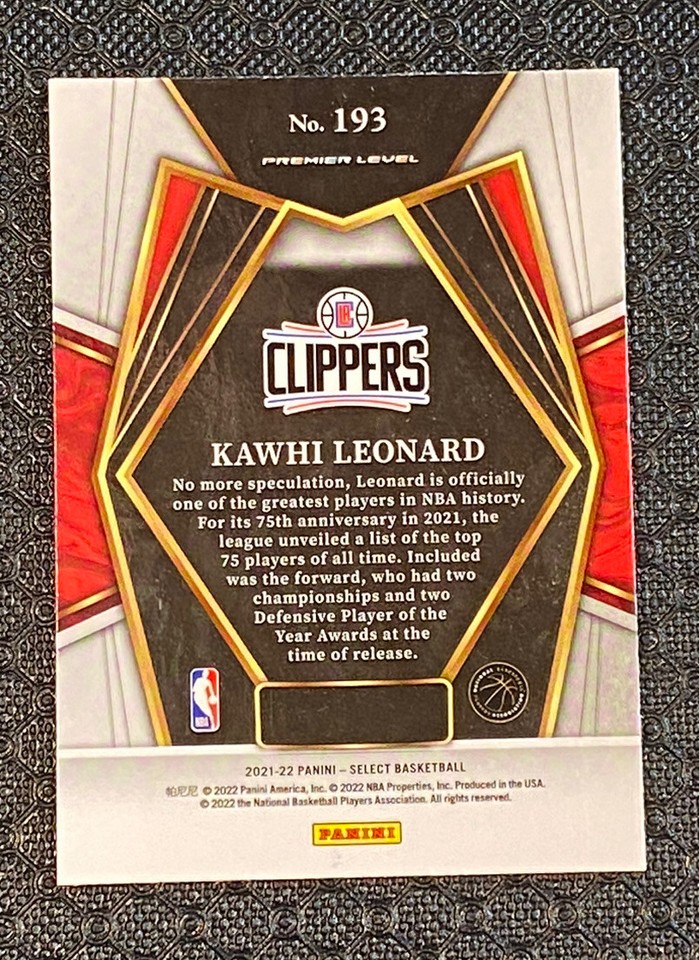 2021 Select #193 Kawhi Leonard Blue Base LA Clippers MVP NBA Champ | eBay