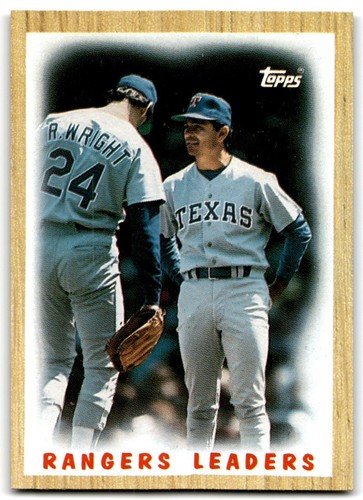 1987 Topps Rangers Leaders - Ricky Wright/Bobby Valentine a Texas ...