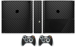 Black Carbon Fiber Vinyl Skin Sticker for Xbox360 Slim E and 2 ...