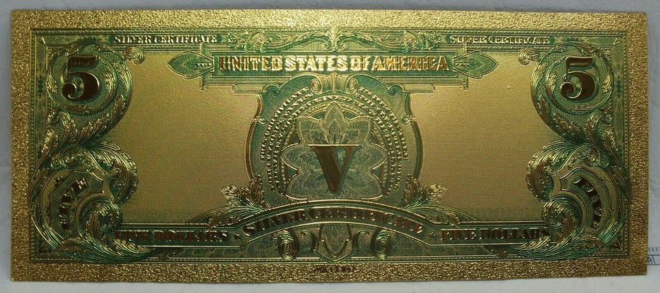 24K Gold-Plated Foil Note Currency Bill Paper Money Novelty Famous Cash ...