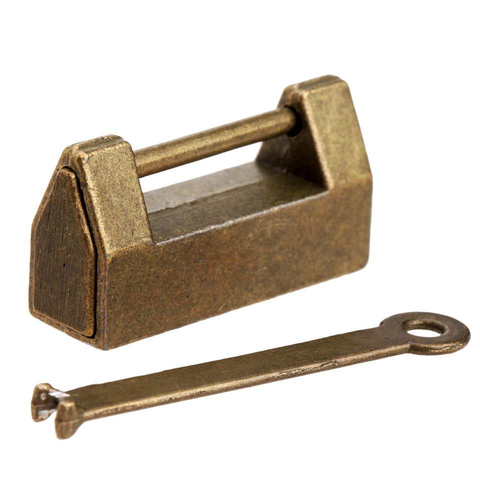 Retro Chinese Old Style Padlock Vintage Lock Catch Key for Jewelry Box ...