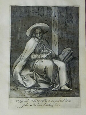 San Pafnuzio Di Tebe PAPHNUTIUS Engraving Antica Originale Concilio ...
