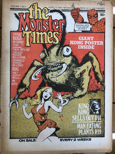THE MONSTER TIMES #3 (1972) Horror SF Fantasy newspaper (poster intact ...
