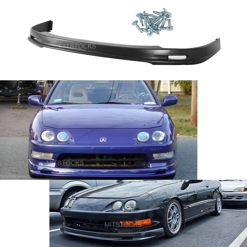 FOR 98-01 INTEGRA DC2 MUGEN STYLE ADD-ON PP BLACK FRONT BUMPER LIP ...