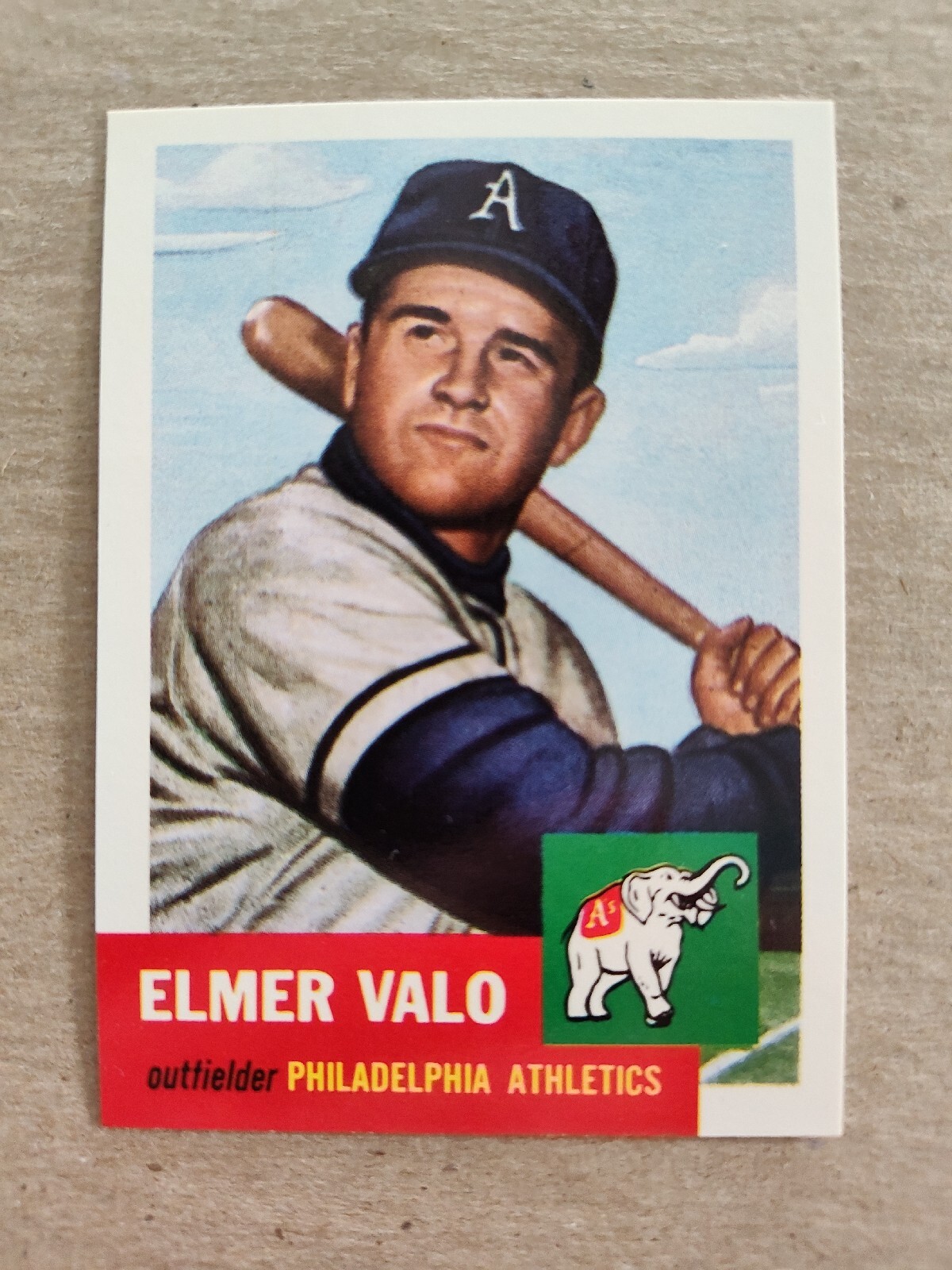 ELMER VALO Philadelphia ATHLETICS 1953 TOPPS Archives BASEBALL CARD ...