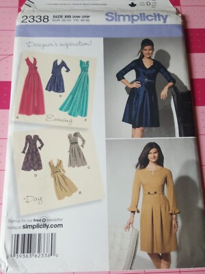 Simplicity Pattern 2338 Maxi Knee Dresses Evening Sizes 20W 22W 24W 26W ...