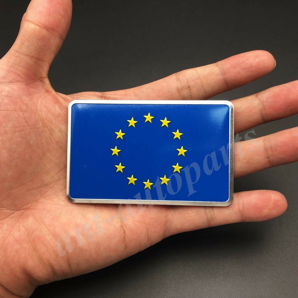 2x EU European Union Flag Car Emblem Badge Motorcycle Sticker Decals ...