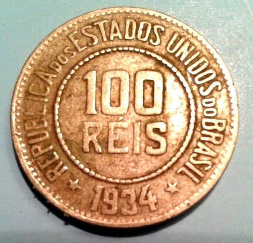 Brazil 100 Reis coin 1934 | eBay
