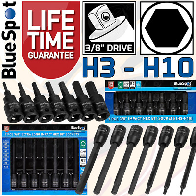 IMPACT HEX Bit Socket Set Short & Long Hex Allen Key HX Sockets H3-H10 ...