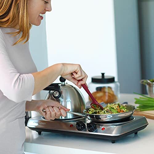 Electric Cooktop Burner Infrared Ceramic Glass Hot Plate 2 Two Cooking ...