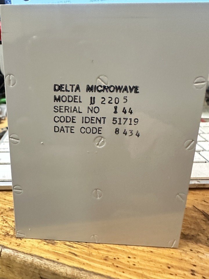 DELTA MICROWAVE PN U 220 5 SERIAL NO 144 NSN 5915-01-157-2788 FILTER ...
