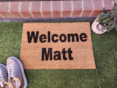 Custom Door Mat Welcome Matt Coir Doormat Housewarming Funny Gift ...