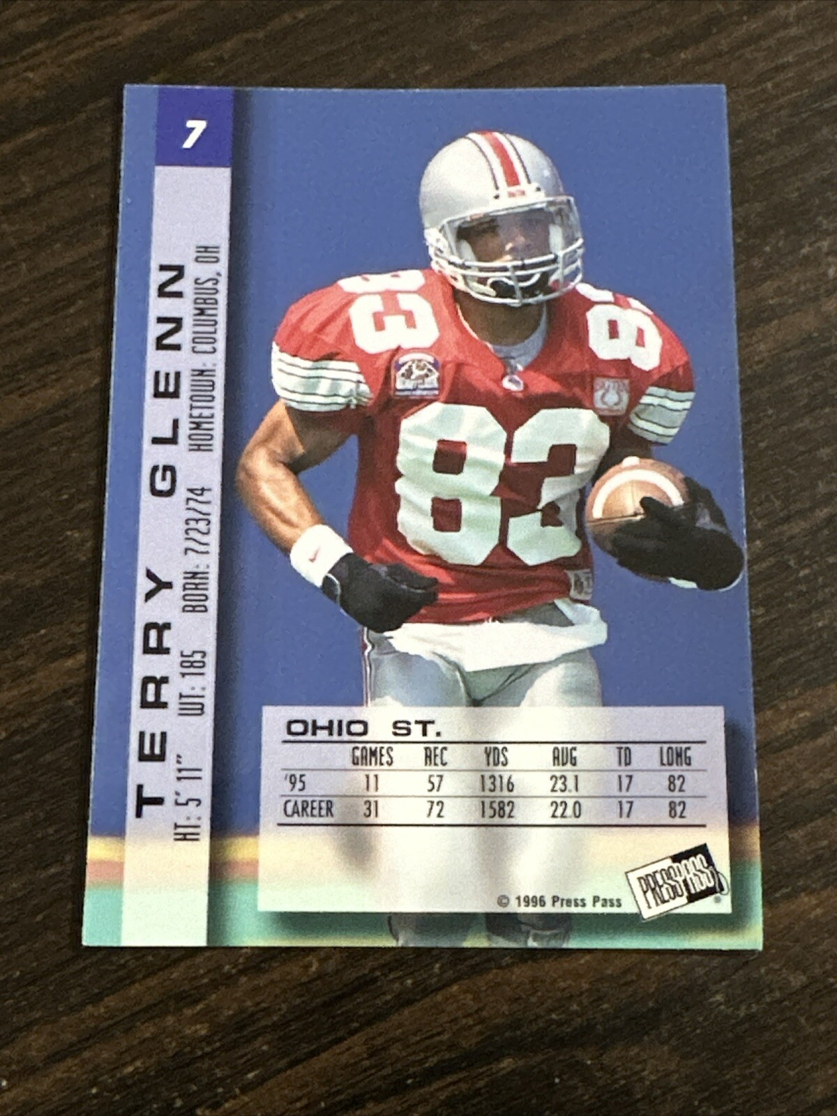 1996 Press Pass - Paydirt Draft Picks Holofoil #7 Terry Glenn (RC) for ...
