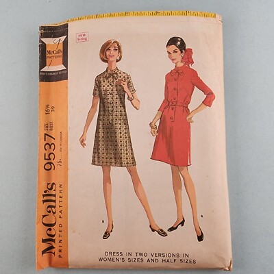 McCall's 9537 Vintage Sewing Pattern Women's Dress in Two Versions Size ...