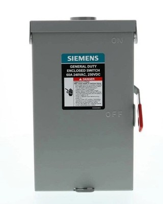 NEW - Siemens GF222NRA 60 Amp 2-Pole 3-Wire 240V Fusible Outdoor Safety ...