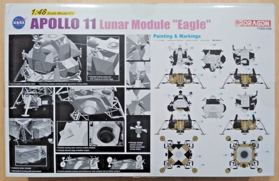 18-11008 DRAGON 1:48 Scale APOLLO 11 LUNAR MODULE "EAGLE" Plastic Model Kit | eBay