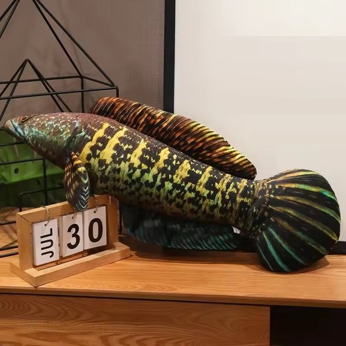 Snakehead Fish Print Pillow Plush Toy 30" Stuffed Animal Toddler Kids ...