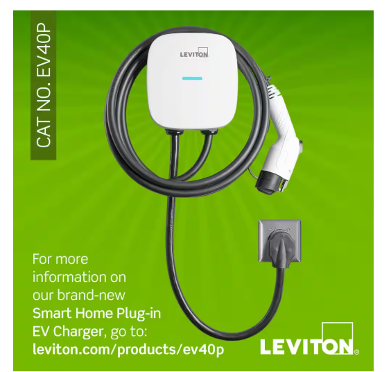 Leviton Level 2 EV Charger Station 40A, 208/240V, 9.6kW Output, 25 ft ...