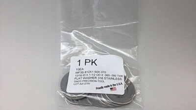 Daco Precision Tool WF3S .812 X 1.50 X .070 Flat Washer 316 SS (Pack Of ...