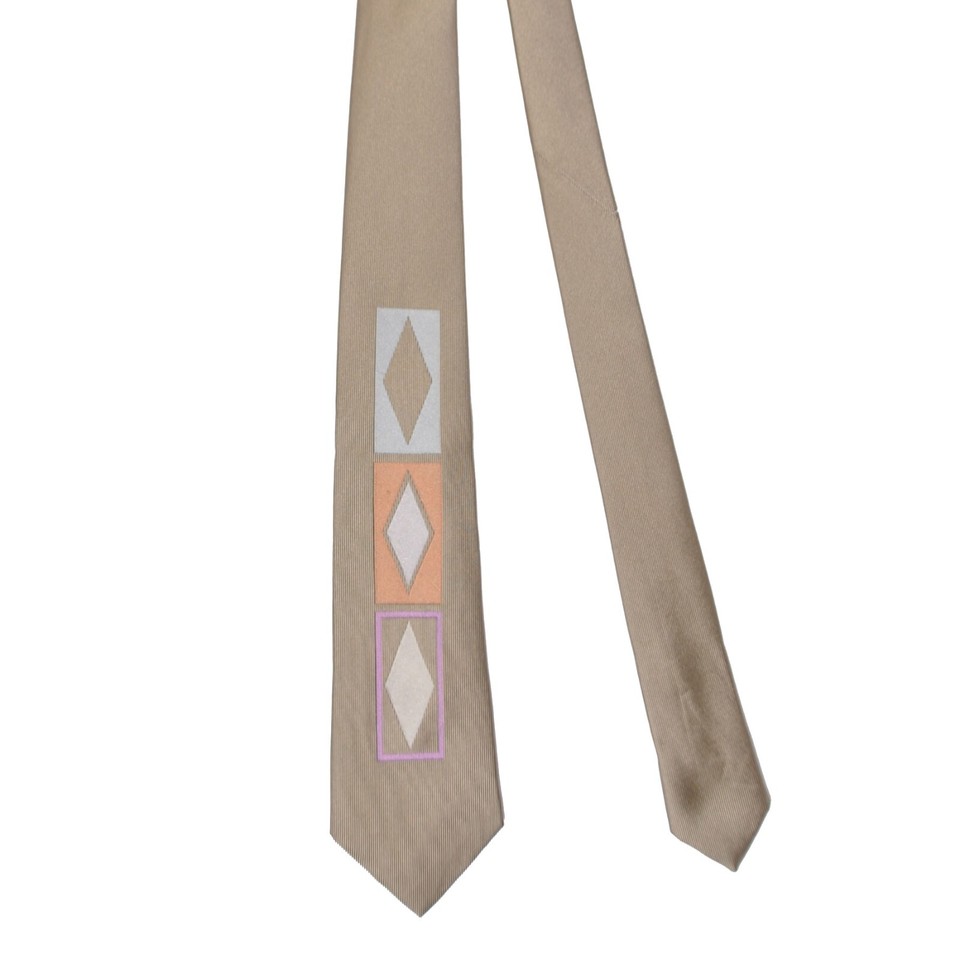 100% new GENE MEYER NEW YORK tie gray peach lilac silk cool necktie ...