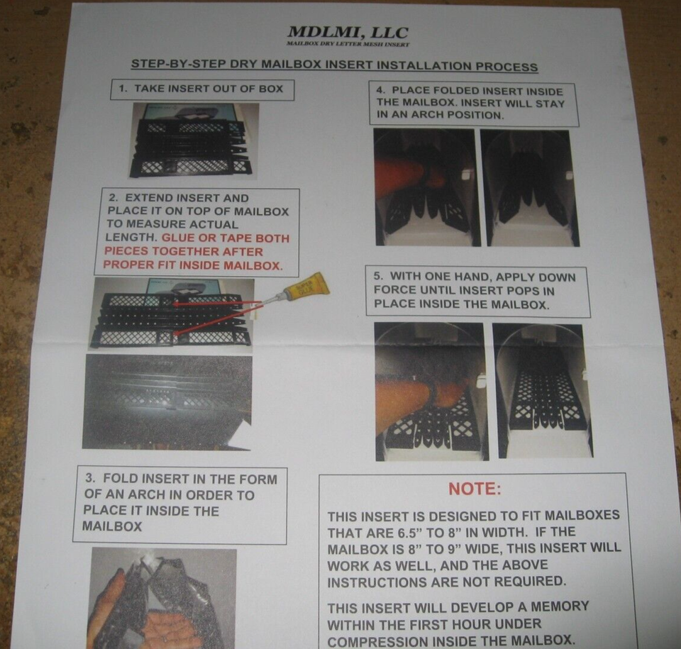 Dry Mailbox Plastic Mailbox Insert Mesh - Elevated Mailbox Tray to Keep ...