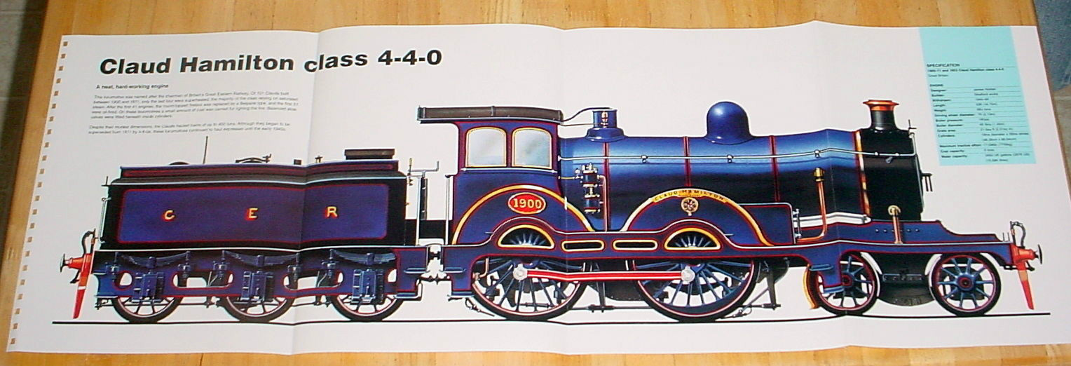 HUGE! CLAUD HAMILTON CLASS 4-4-0 STEAM LOCOMOTIVE POSTER picture engine ...