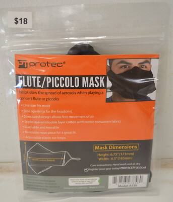 NEW PRO TEC A339 FLUTE/PICCOLO FACE MASK WITH MAGNETIC CLOSURE | eBay