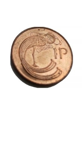 1996 Ireland One Penny Coin Old Irish 1p Mint Error Die Chip Fill On 1 ...