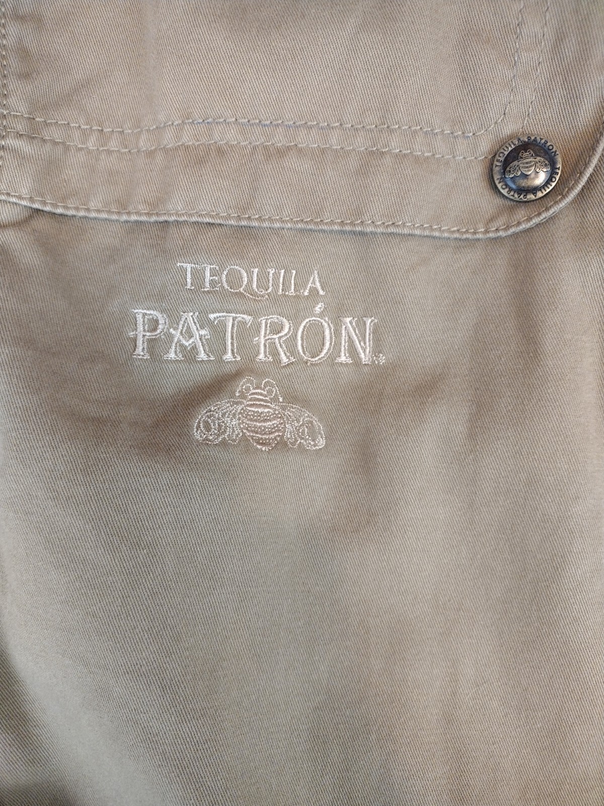 Patron Tequila Beige Khaki (Military Style) Jacket W/ Pockets... Large ...