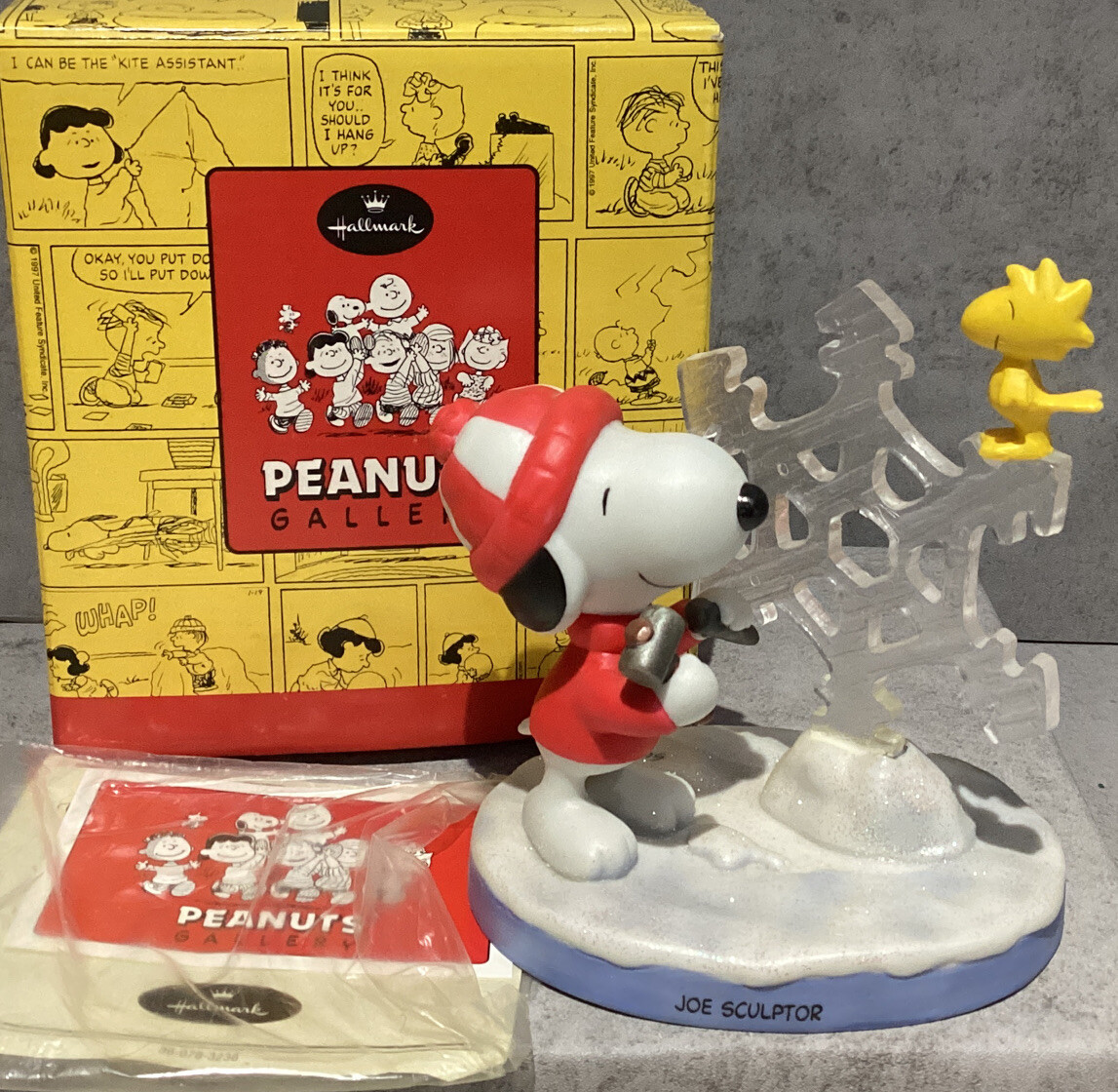 Hallmark Peanuts Gallery Joe Sculptor Figurine Snoopy & Woodstock ...