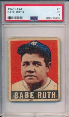 Babe Ruth 1948 Leaf # 3 PSA 1 Very Nice Card | eBay