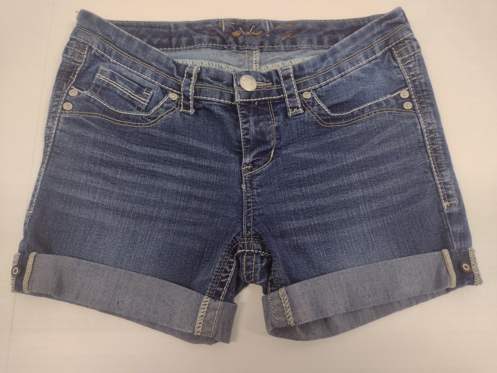 Seven 7 Shorts Womens Size 8 P Embroidered Rocker Slim Dark Wash Denim ...