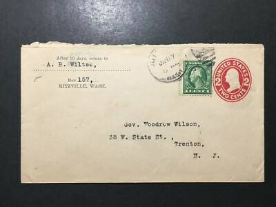 President Elect Woodrow Wilson Envelope Dated Jan 17, 1913 | eBay