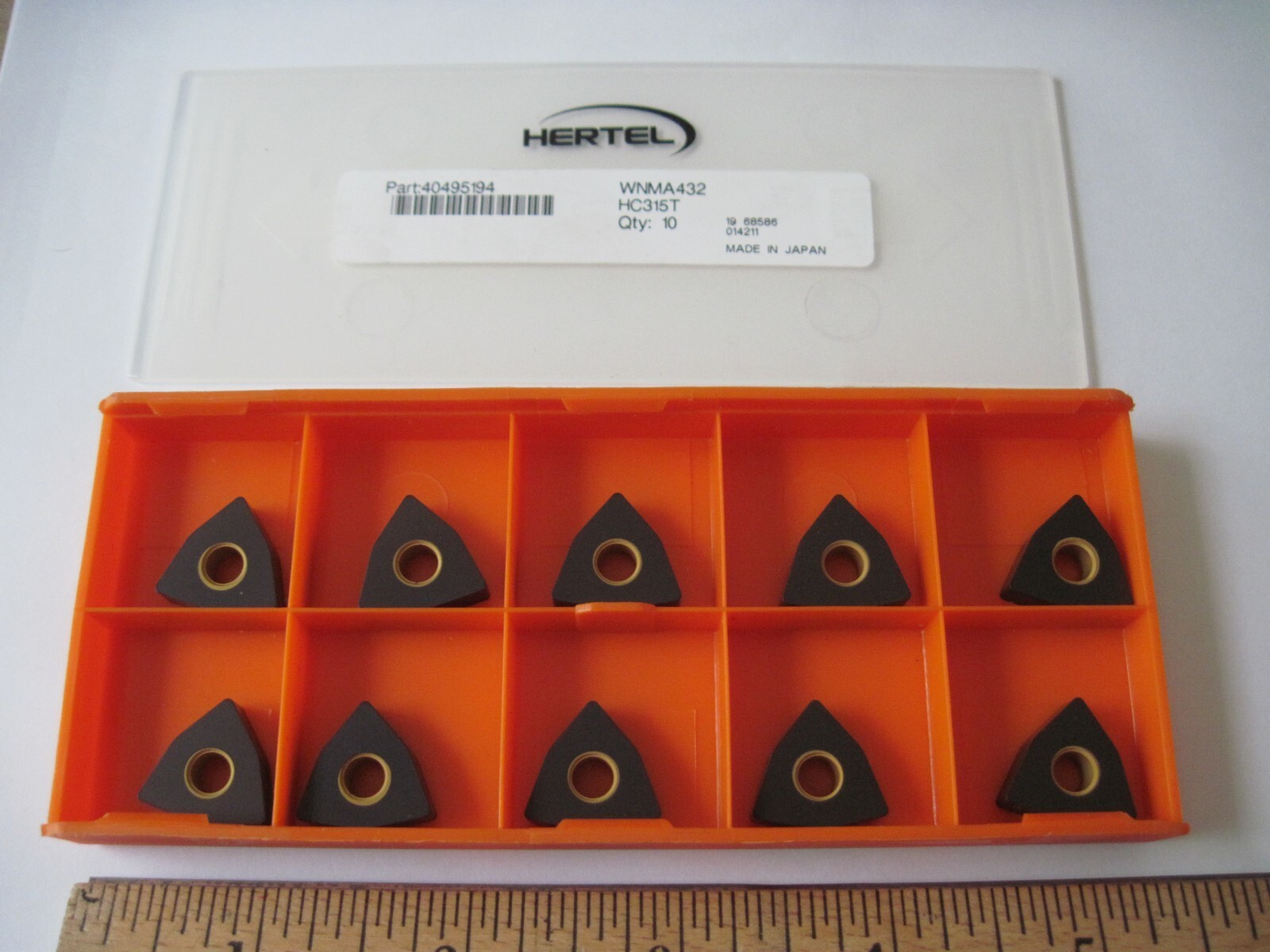 (Qty 10) Hertel WNMA432 HC315T Carbide Turning Inserts, Trigon Shape ...