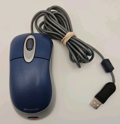 Microsoft Optical Mouse Blue USB PS2 Compatible with Wheel, Tested ...