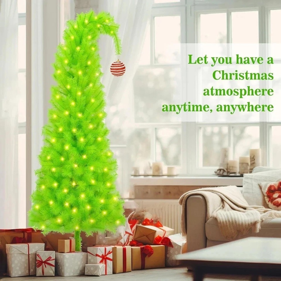 6FT Grinch Christmas Tree with Flexible Branches Green Christmas ...