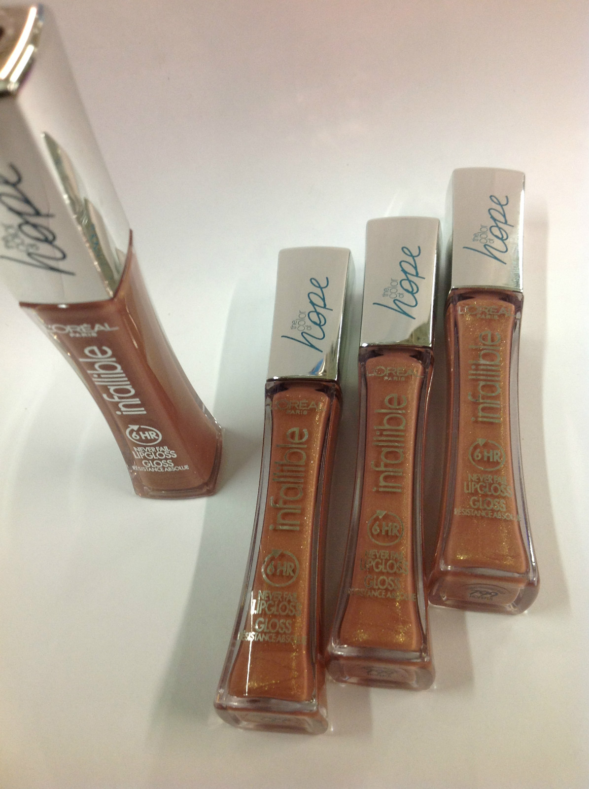 ( LOT OF 4 ) X L'Oreal Infallible 6 HR Never Fail Lip Gloss HOPEFUL ...