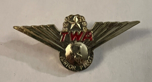 Vintage TWA Airlines Junior Pilot Star Gold Tone Lapel Pin | eBay