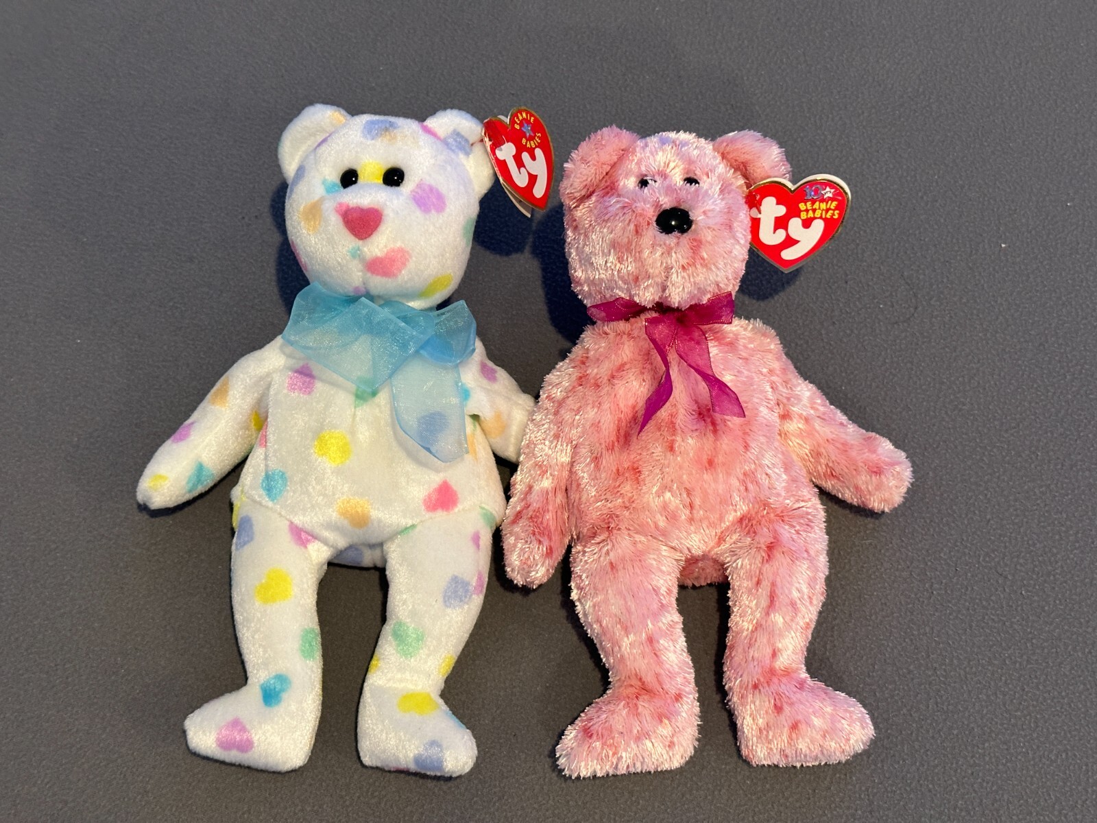 Lot of 2 TY Beanie Babies Kissme Smitten Bear 2002 NEW WITH TAG | eBay