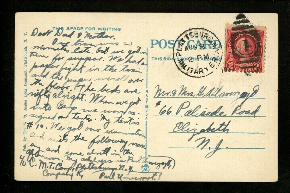 Military Base postcard Training Camp Plattsburgh, New York NY | eBay