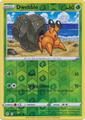 Reverse Holo Dwebble 011/203 Evolving Skies Common Pokemon TCG | eBay