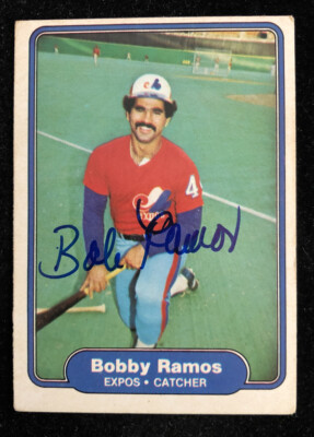 BOBBY RAMOS 1982 FLEER AUTOGRAPHED SIGNED AUTO BASEBALL CARD 203 EXPOS ...