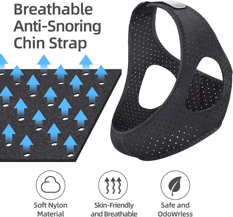 2 Pack Anti Snoring Chin Strap Sleep Apnea Snore Stop Belt Snoreless ...