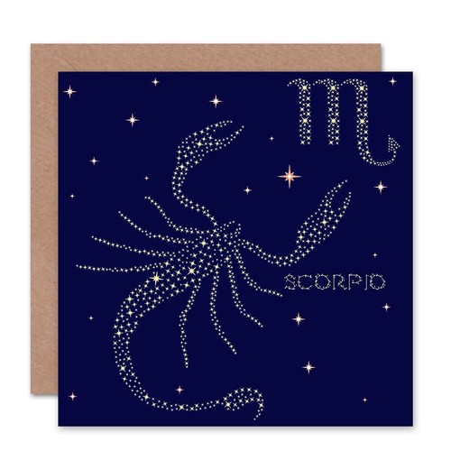 Astrology Scorpio Star Sign Constellation Blank Greeting Card With ...