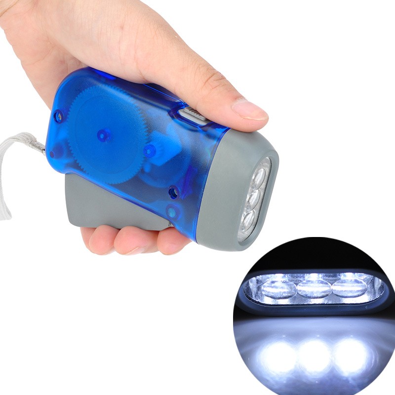 4PCS Hand Press Crank Flashlight Squeeze Powered No Battery LED Light ...